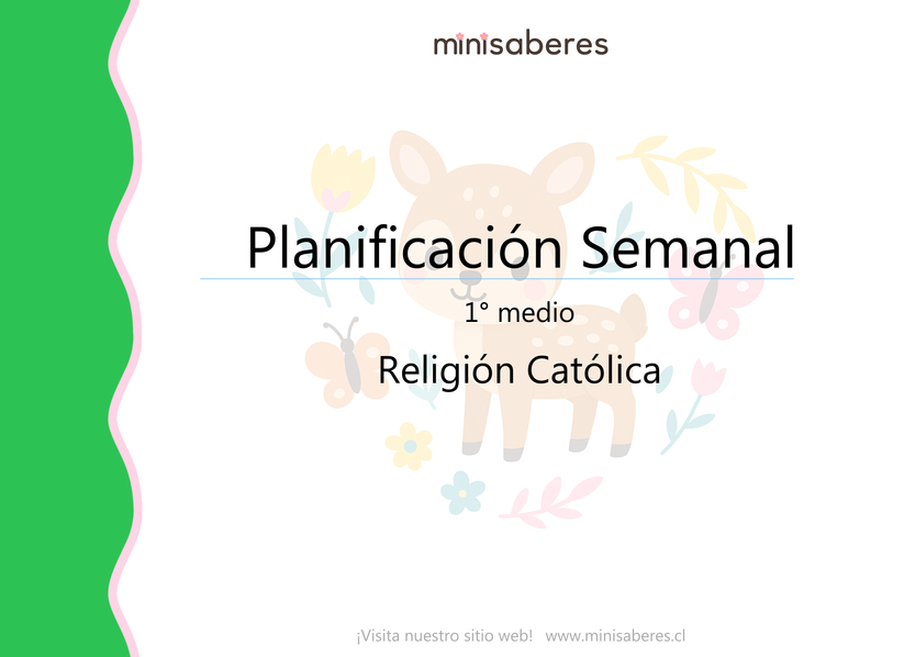 Planificación Semanal Religión Católica 1° Medio | Incluye adaptacione ...
